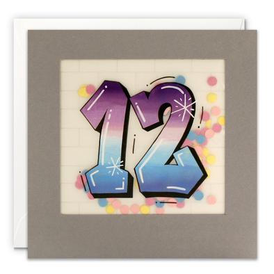 Age 12 Graffiti Shakies Card - Cards and Gift Wrap