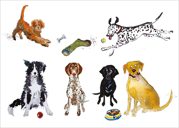Dog Line Up Card by Julia Rigby - Cards and Gift Wrap